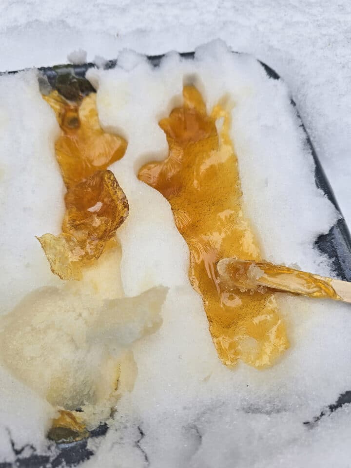 How to Make Maple Taffy [Maple Syrup Candy on Snow!] - 2 Nerds In A Truck
