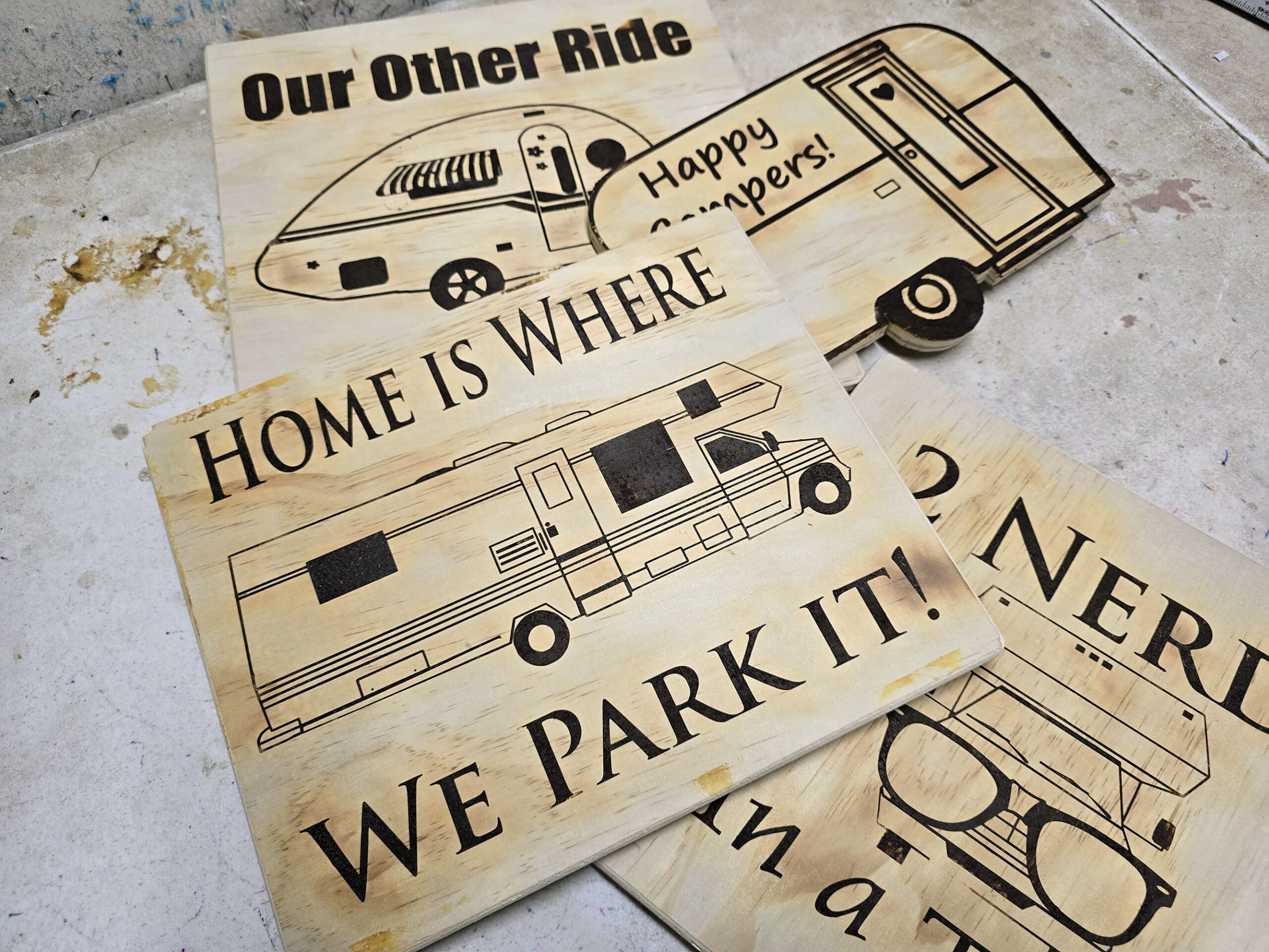 Easy DIY Personalized Camping Signs Using Torch Paste - 2 Nerds In A Truck