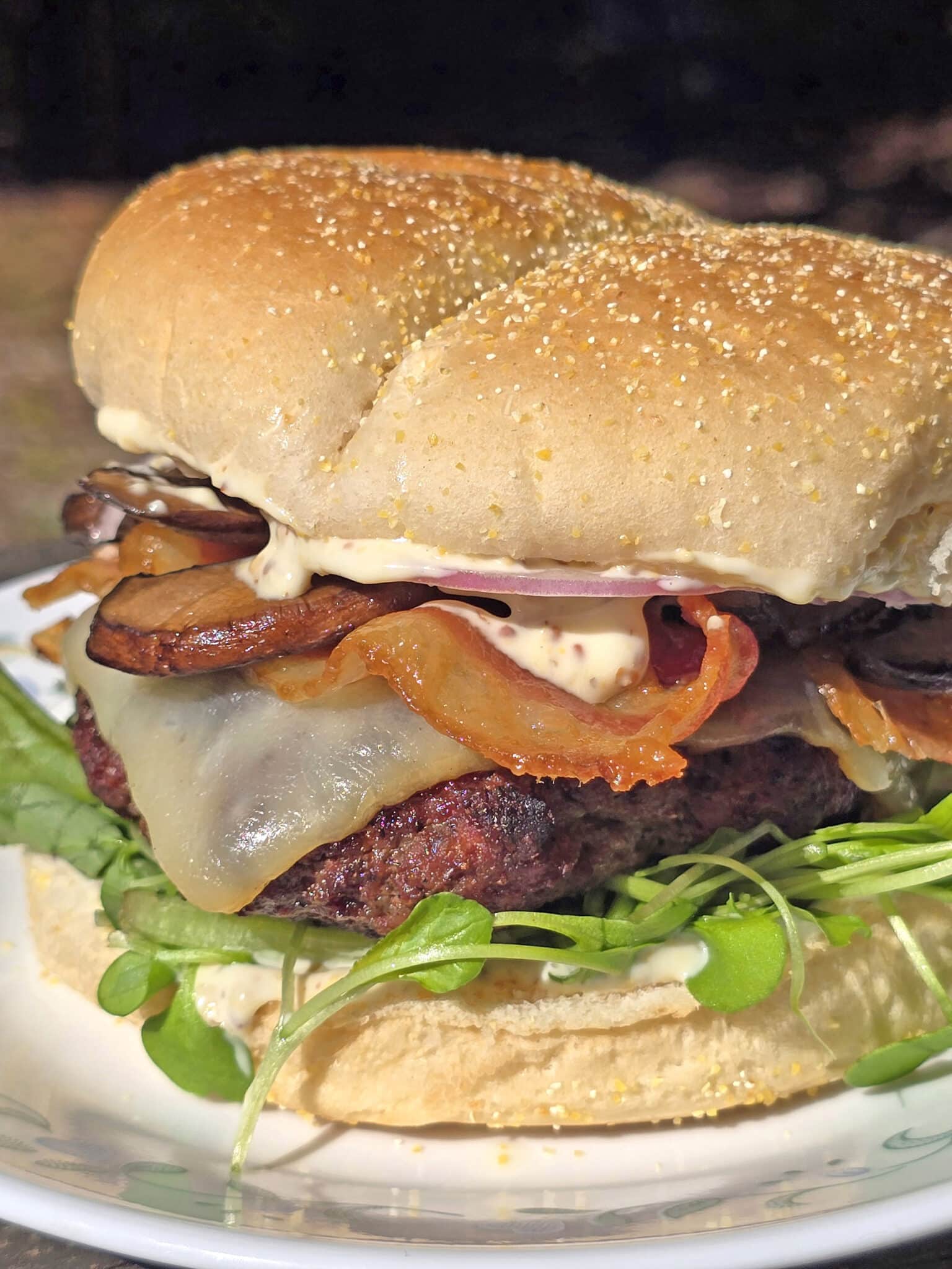 Juicy Elk Burgers Recipe [with Bacon & Sauteed Mushrooms] - 2 Nerds In ...