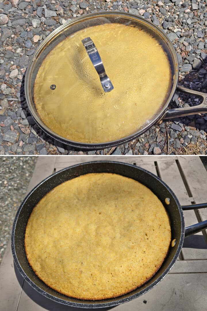 Campfire Cast Iron Skillet Cornbread Recipe - 2 Nerds In A Truck