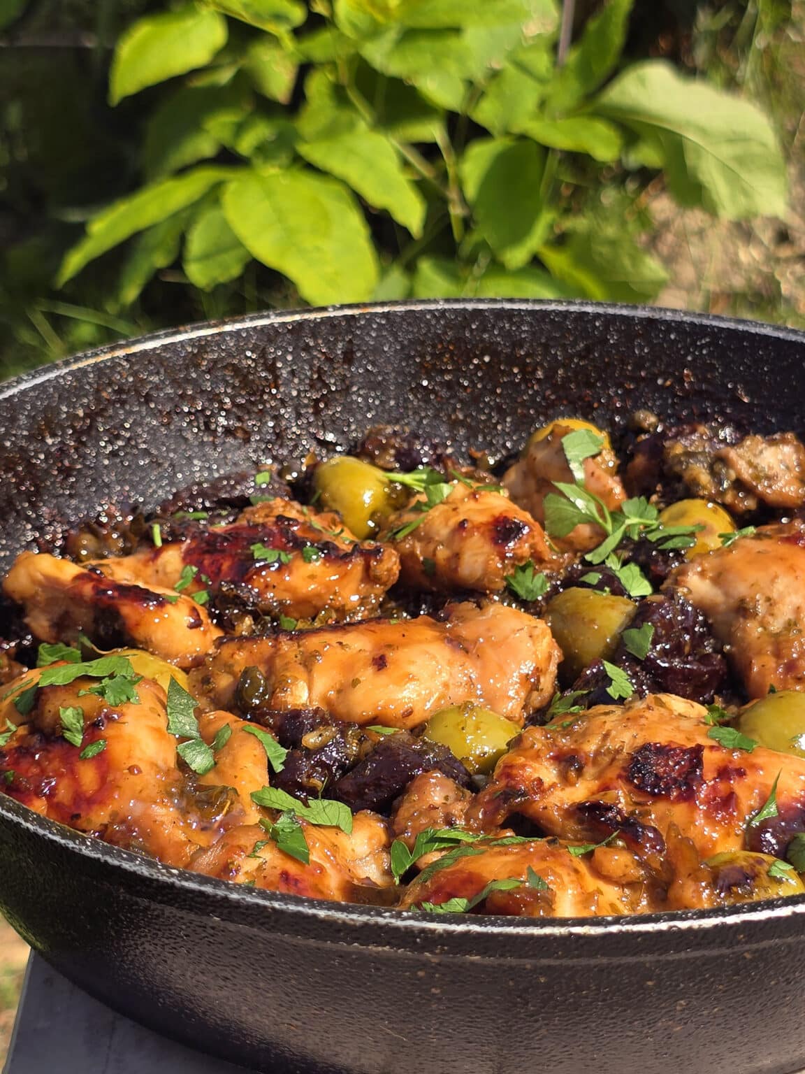 Easy, One-Pan Chicken Marbella Recipe [Campfire Meal] - 2 Nerds In A Truck