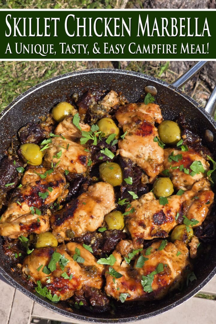Easy, One-Pan Chicken Marbella Recipe [Campfire Meal] - 2 Nerds In A Truck