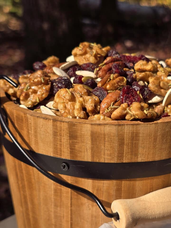 Thanksgiving Trail Mix Recipe [with Maple Rosemary Glazed Nuts!] - 2 ...